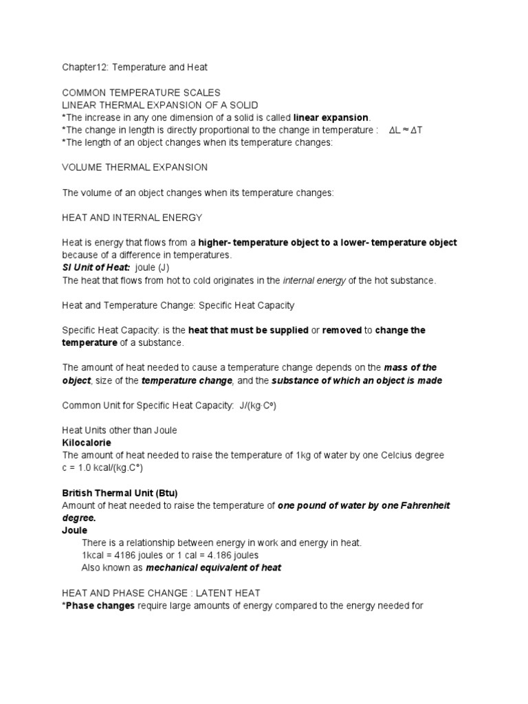 CH 12&13 Heat and Temperature 2011 | PDF | Latent Heat | Heat