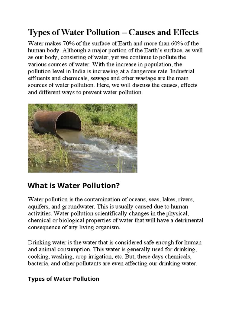 Water Pollution: Causes & Solutions | PDF | Water Pollution | Groundwater