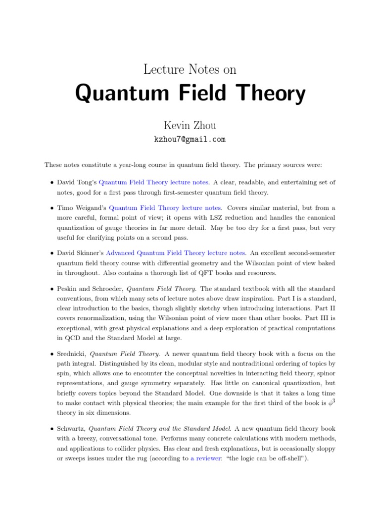 QFT PDF | PDF | Lagrangian Mechanics | Quantum Field Theory