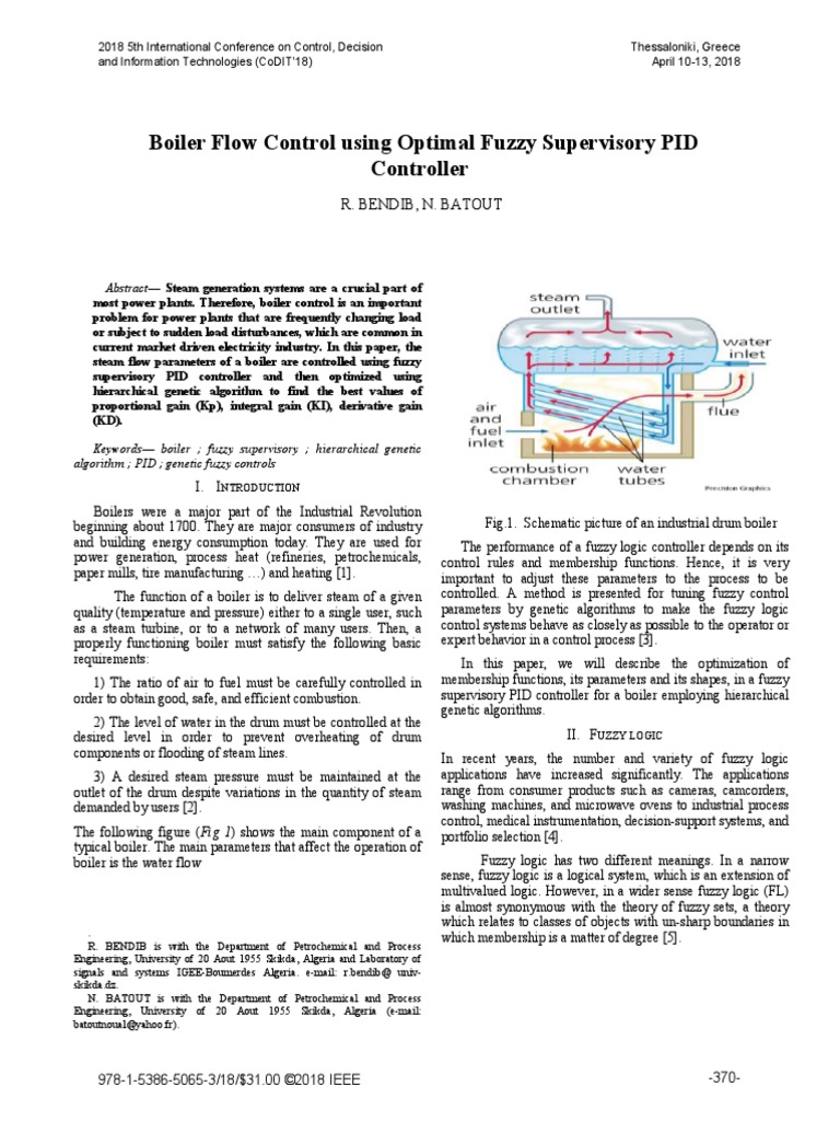 Boiler Flow Control Using Optimal Fuzzy Supervisory PID Controller | PDF | Genetic Algorithm ...