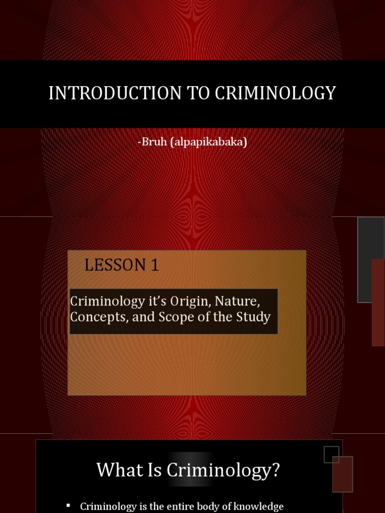 Introduction To Criminology | PDF | Criminology | Crime & Violence