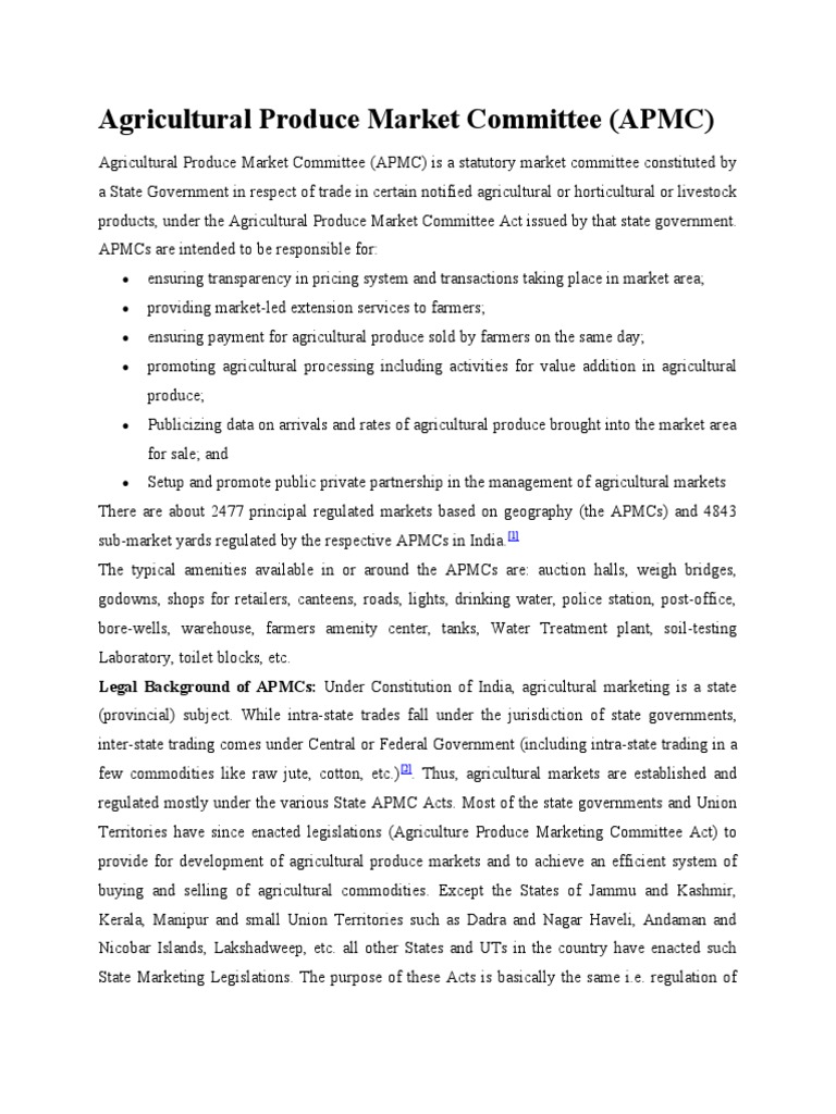 Agricultural Produce Market Committee | PDF | Market (Economics) | Business