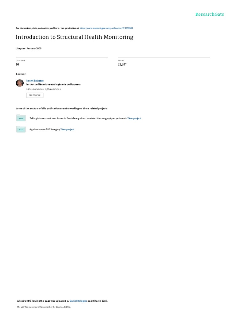 Introduction To Structural Health Monitoring: January 2006 | PDF ...