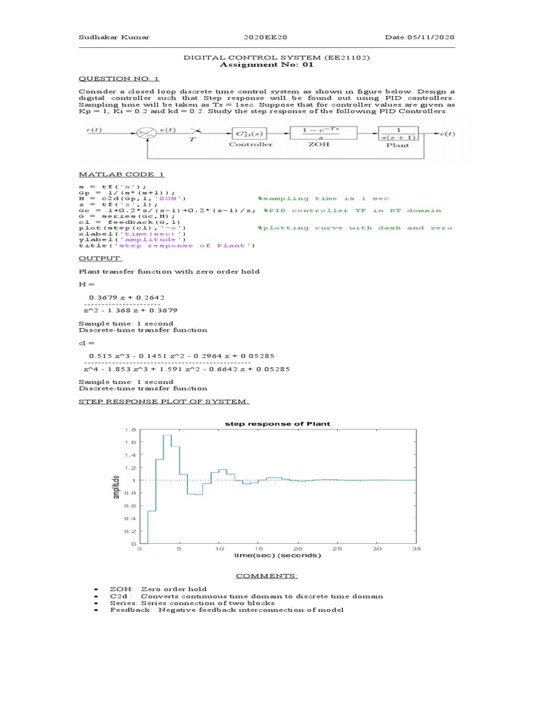 Assignment No: 01 | PDF | Control Theory | Cybernetics