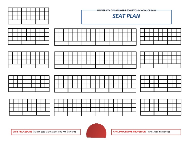 Civil Procedure Seat Plan - USJ-R Law | PDF | Social Science | Self ...