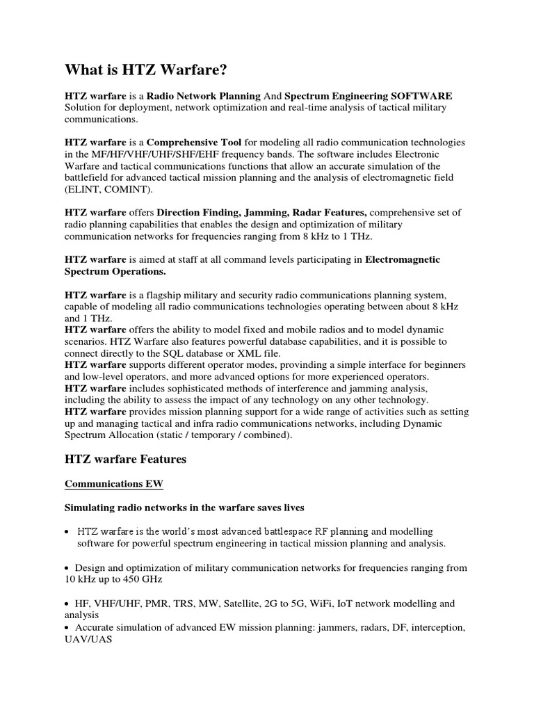 HTZ Warfare | PDF | High Frequency | Radio Propagation