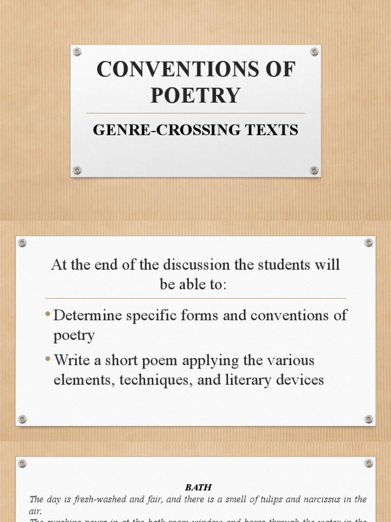 Conventions of Poetry | PDF | Prose | Poetry
