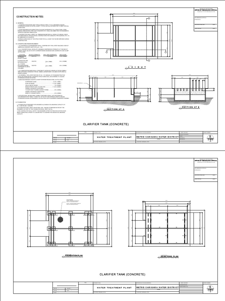 Clarifier Tank Structural PDF | PDF | Concrete | Building Materials