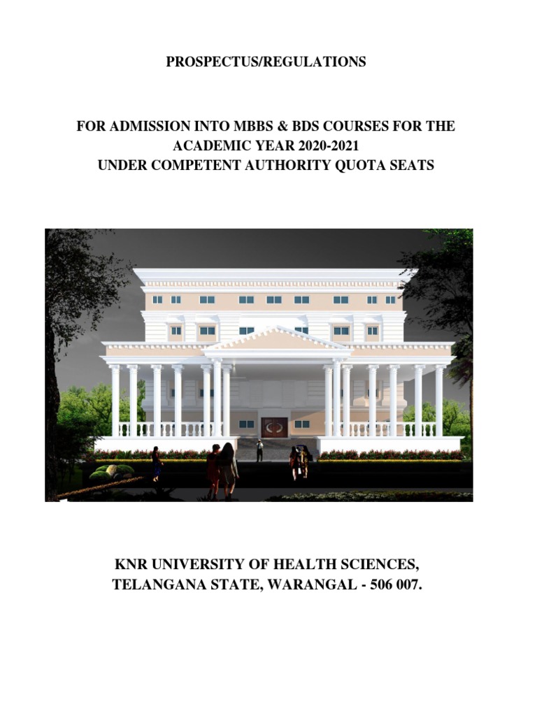 MBBS BDS Prospectus 2020-21 | PDF | Business | Finance & Money Management