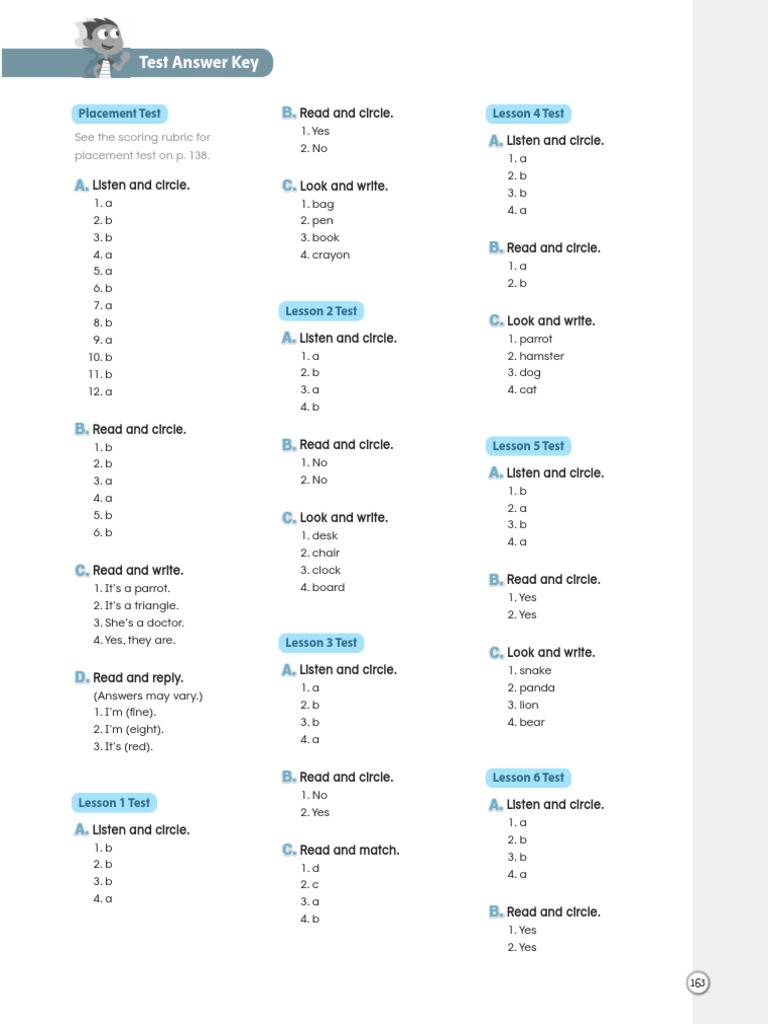 Smart English 1 - Test Answer Key PDF | Download Free PDF | Stationery ...