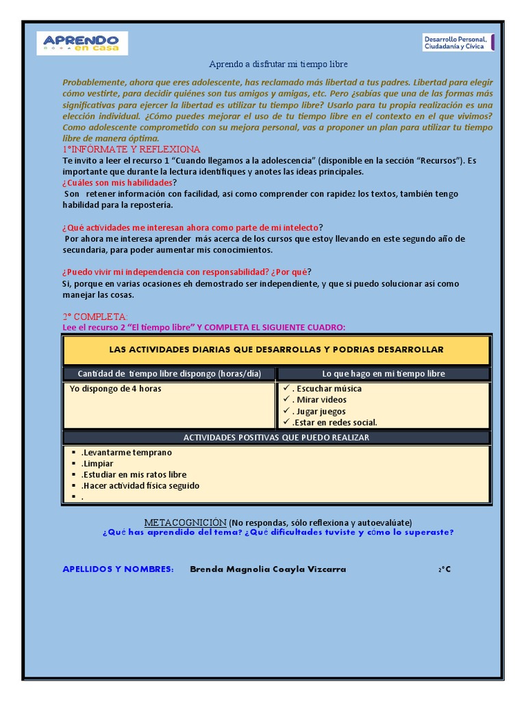 Taller de Tiempo Libre para Adolescentes | PDF