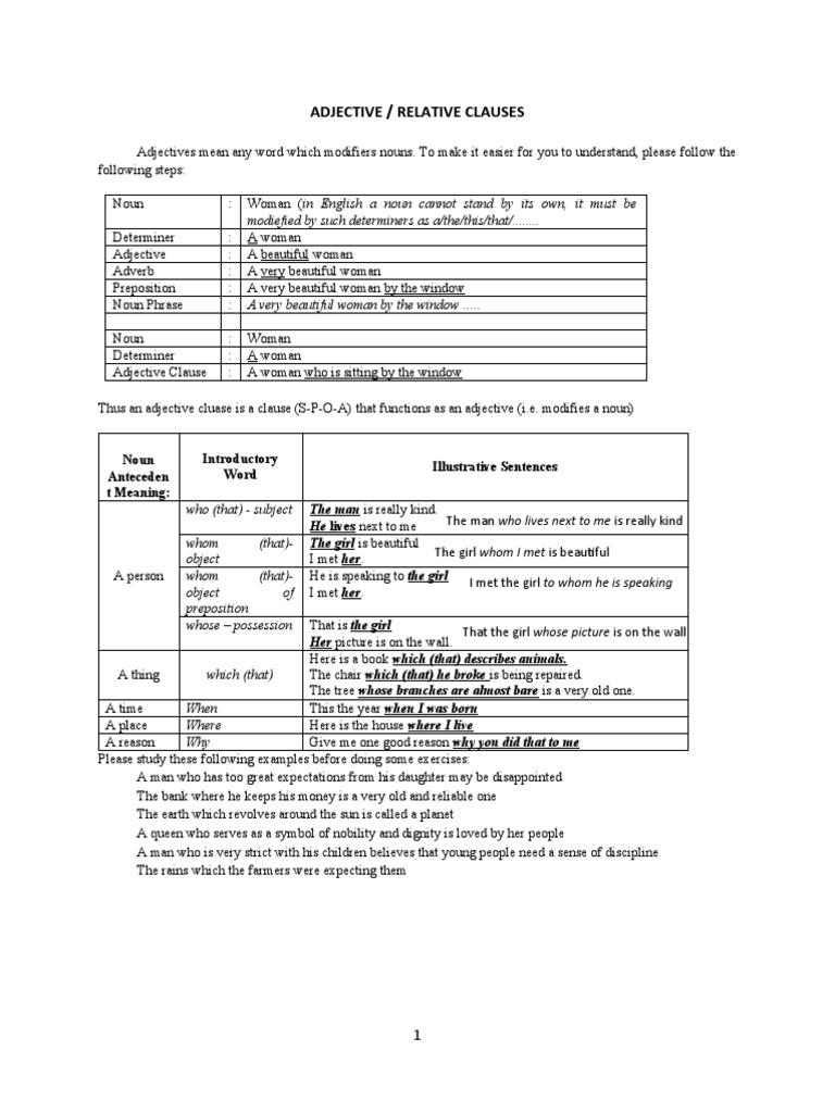 3rd Meeting Adjective Clauses | PDF | Noun | Adjective