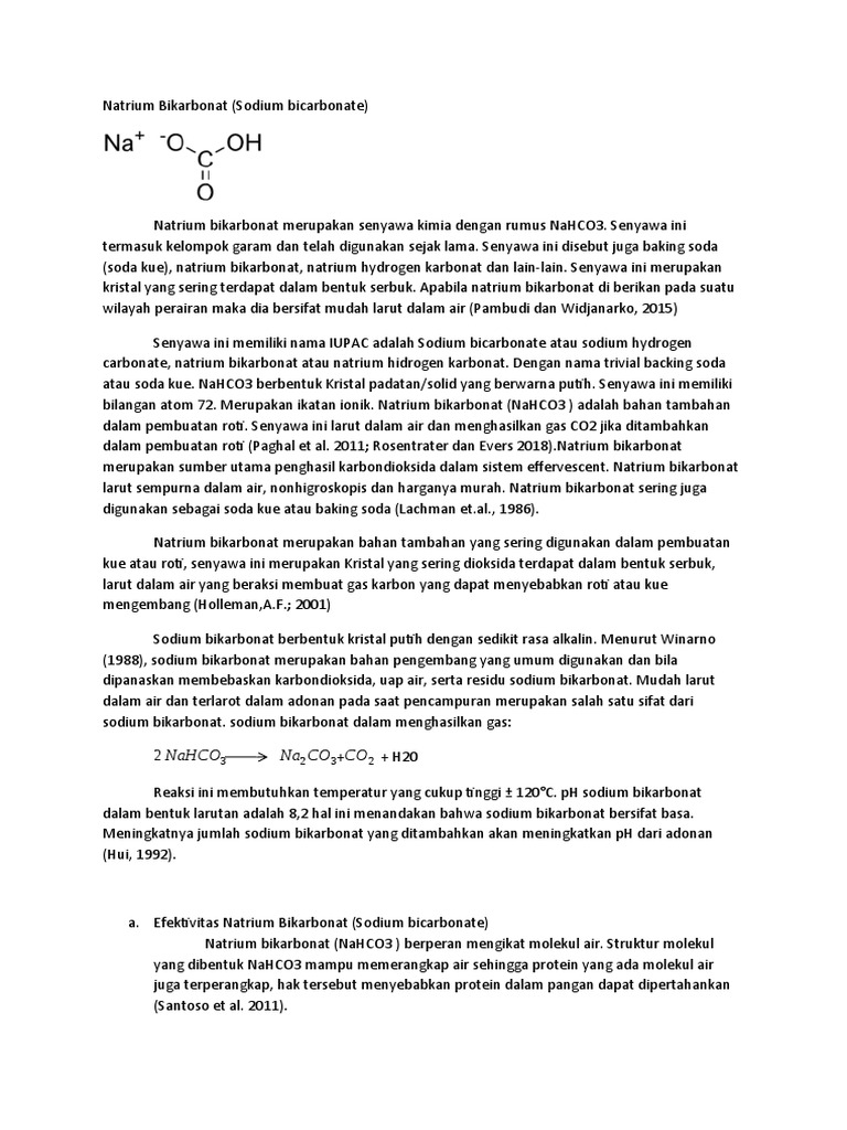 Struktur dan Manfaat Natrium Bikarbonat | PDF | Sains & Matematika ...