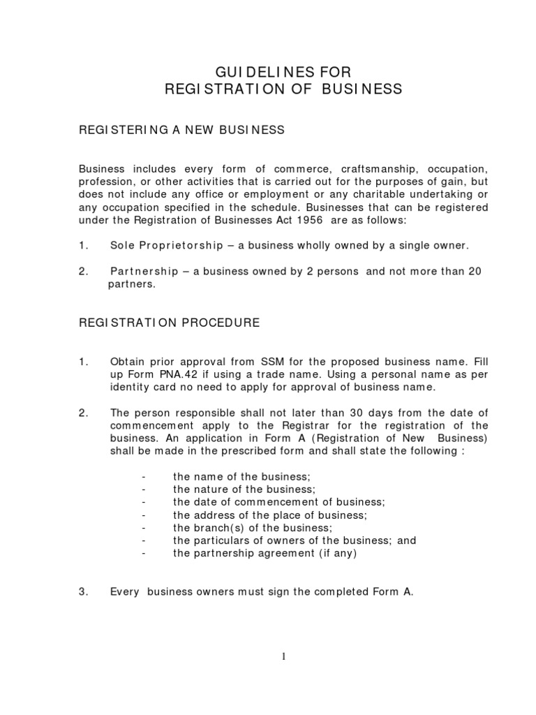 BUSINESS REGISTRATION | Sole Proprietorship | Identity Document