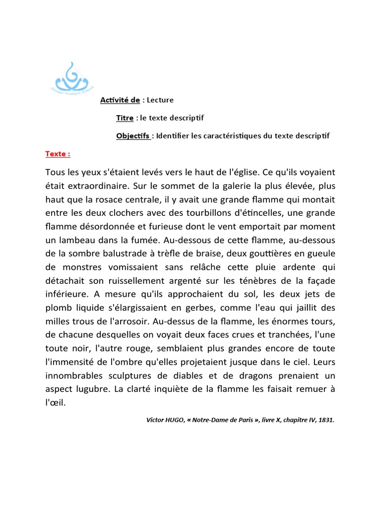 Exemples de textes descriptifs | PDF | Jeunes adultes