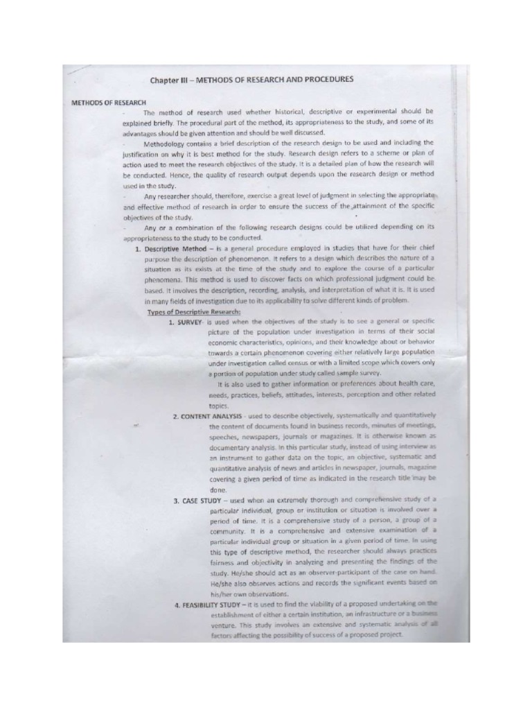 Chapter 3 - Methods of Research and Procedures | PDF