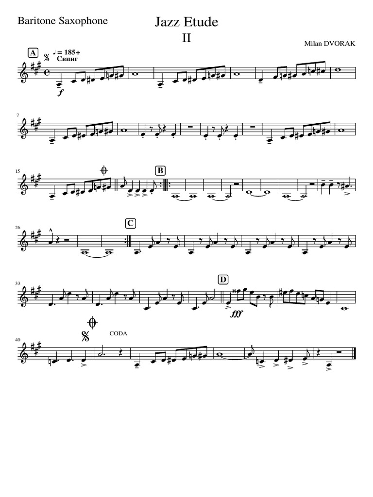 Jazz - Etude Parts-Baritone - Saxophone | PDF | Saxophone | Woodwind ...