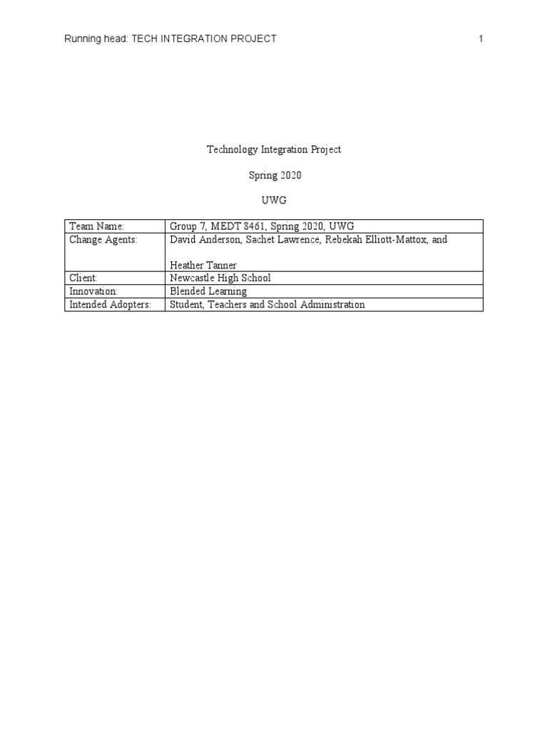Tech Integration Project | PDF | Teachers | Educational Technology