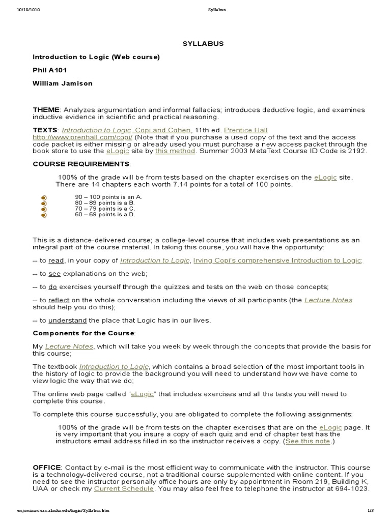 Introduction To Logic, Copi and Cohen: Prentice Hall Elogic This Method ...