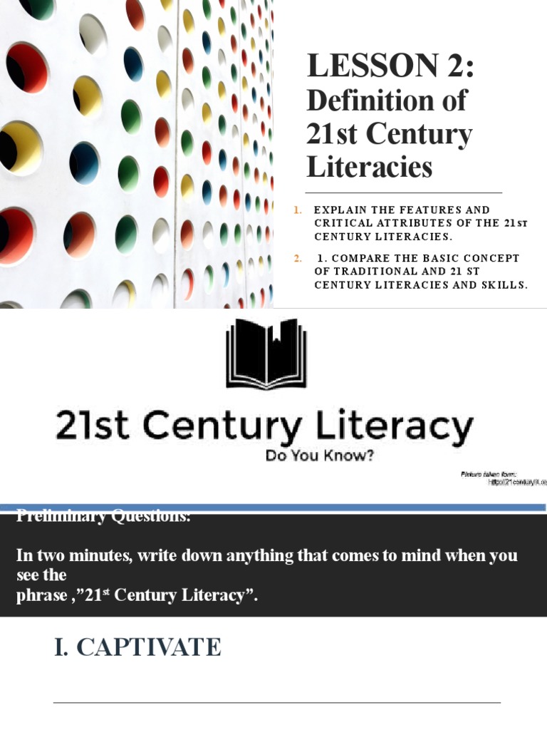 Lesson 2:: Definition of 21st Century Literacies | PDF | Literacy ...