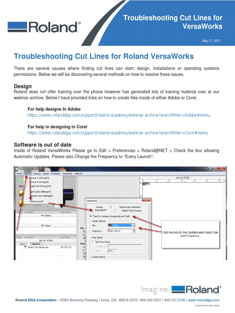 Troubleshooting Versaworks Cut Lines | PDF | Installation (Computer ...