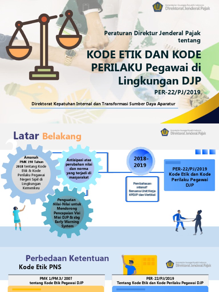 Kode Etik Dan Kode Perilaku Pegawai DJP PER-22 PJ 2019 - Shareable | PDF