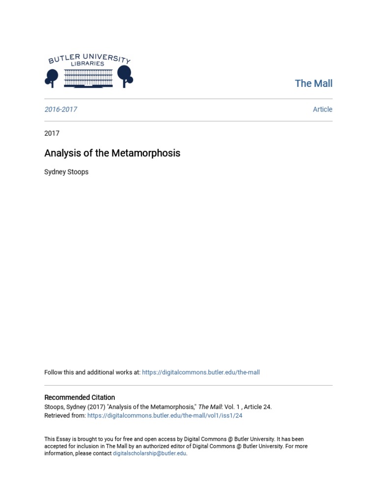 Analysis of The Metamorphosis | PDF | The Metamorphosis