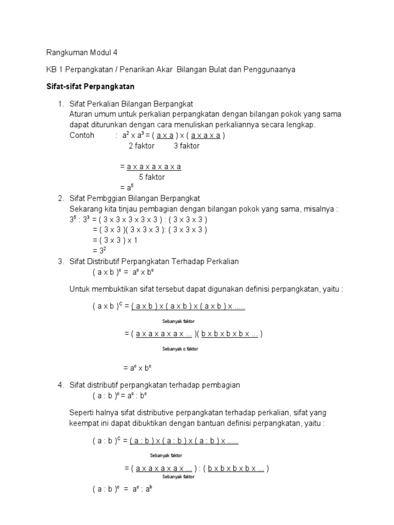 Rangkuman Modul 4 Matematika | PDF