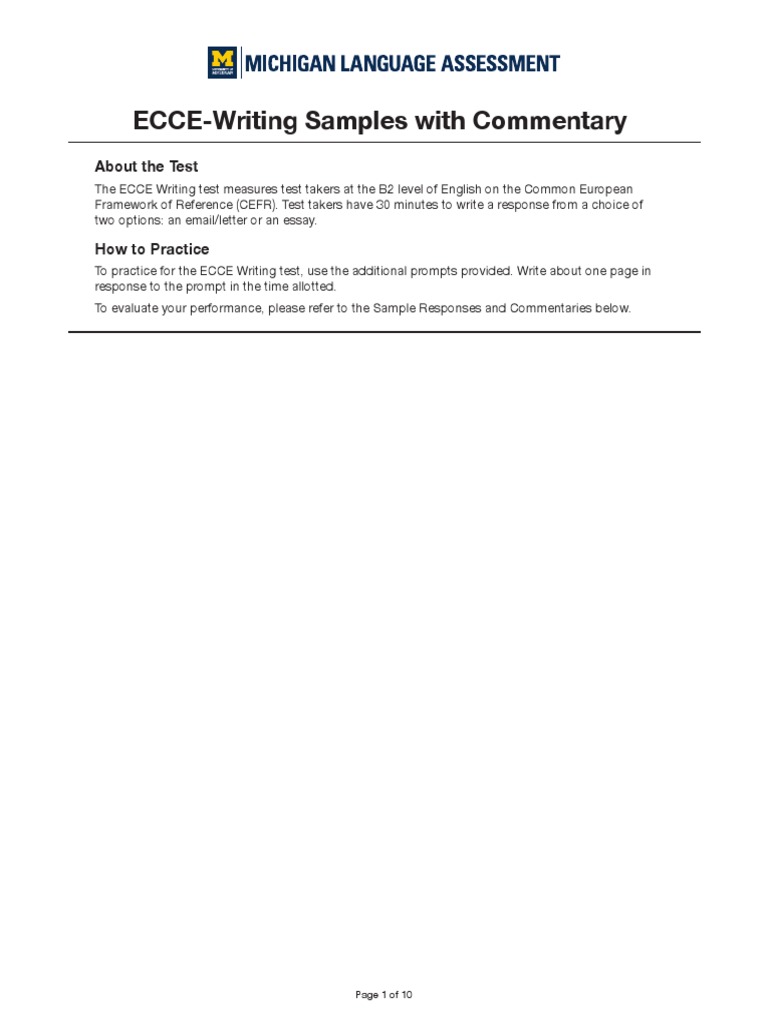 ECCE Writing Sample Commentary | PDF | Writers | Essays