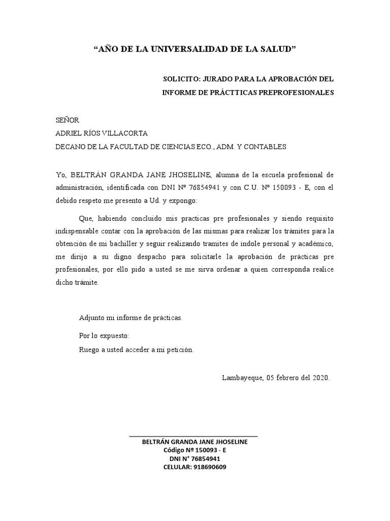 Solicitud de Informe | PDF