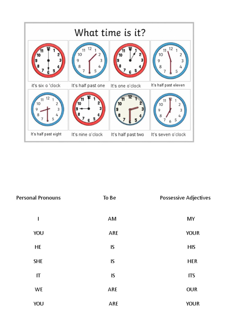 Hour and Pronouns | PDF