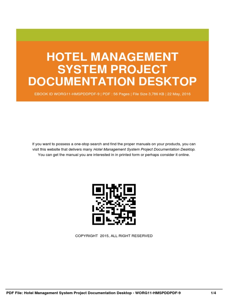Hotel Management System Project Documentation Desktop | PDF | E Books ...