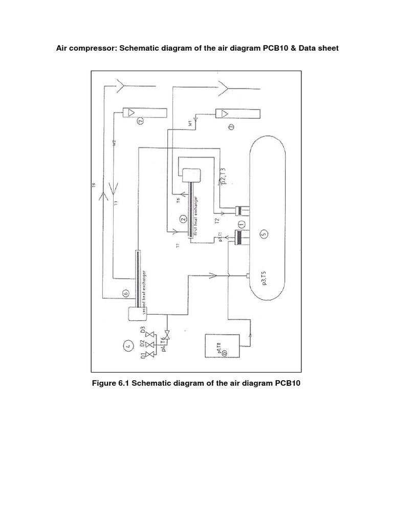 Air Compressor: Schematic Diagram of The Air Diagram PCB10 & Data Sheet ...