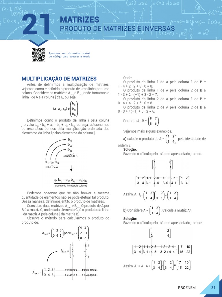 Matrizes - Produto de matrizes | PDF | Análise funcional | Matriz ...