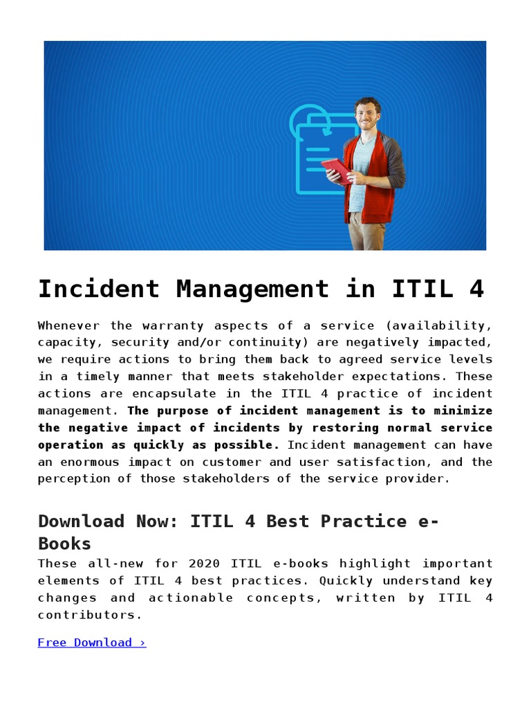 Incident Management in ITIL 4: Download Now: ITIL 4 Best Practice E ...