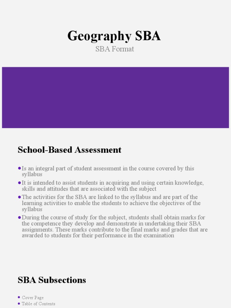 Geography SBA Format | PDF | Map | Educational Assessment