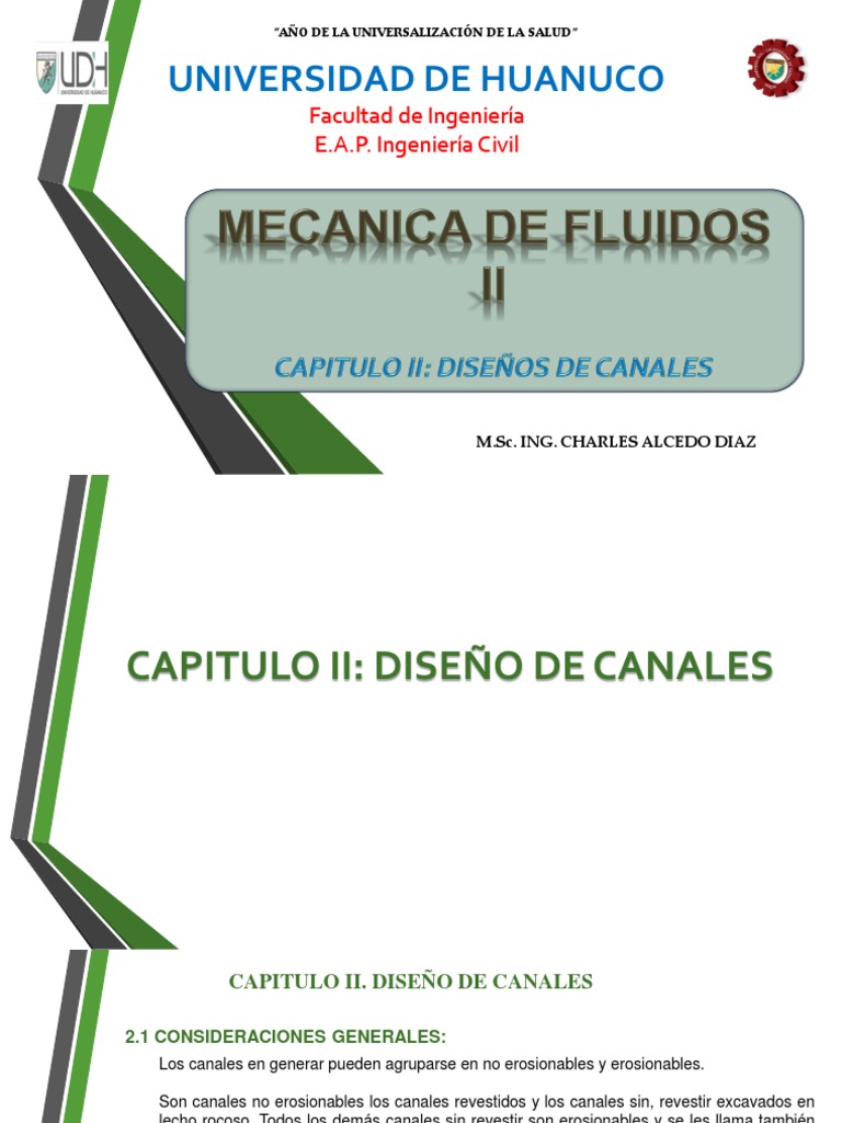 Capitulo Ii Diseño De Canales Pdf Canal Fuerza