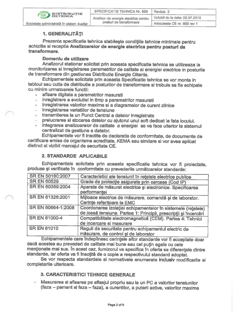 Analizor de Energie Electrica Pentru Posturi de Transformare Rev2 Pages ...