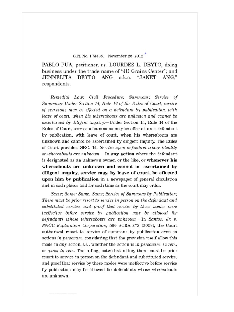 Pua v. Deyto | PDF | Prejudice (Legal Term) | Complaint