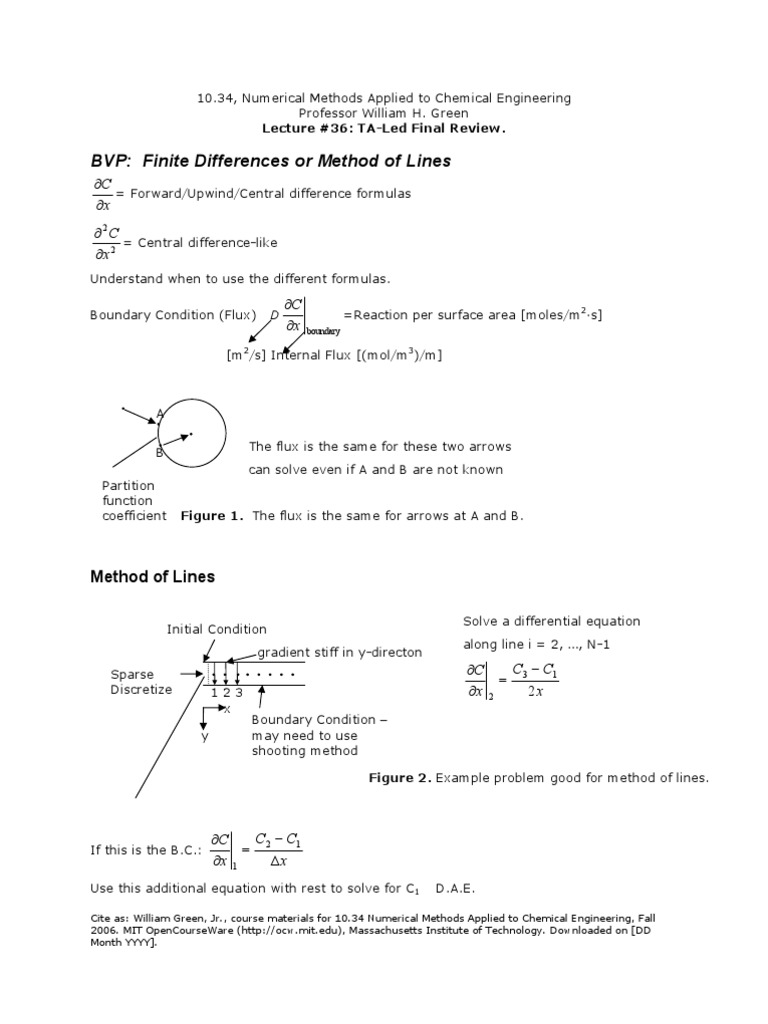 BVP: Finite Differences or Method of Lines: Lecture #36: TA-Led Final Review | PDF | Confidence ...