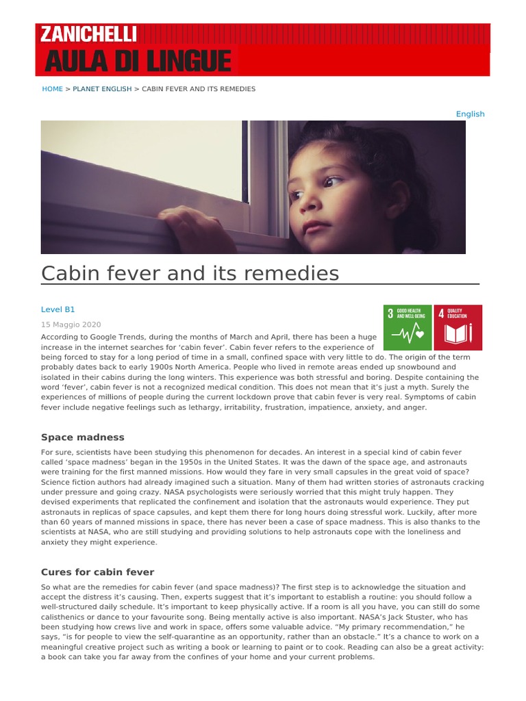 Cabin Fever and Its Remedies: English | PDF | Nasa | Loneliness