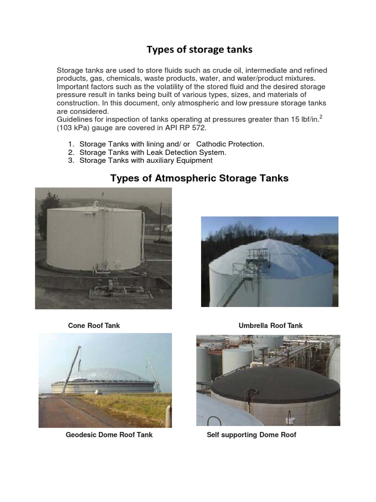 Types of Storage Tanks | PDF