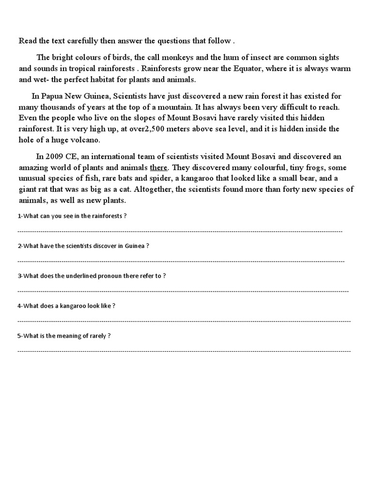 Read The Text Carefully Then Answer The Questions That Follow | PDF