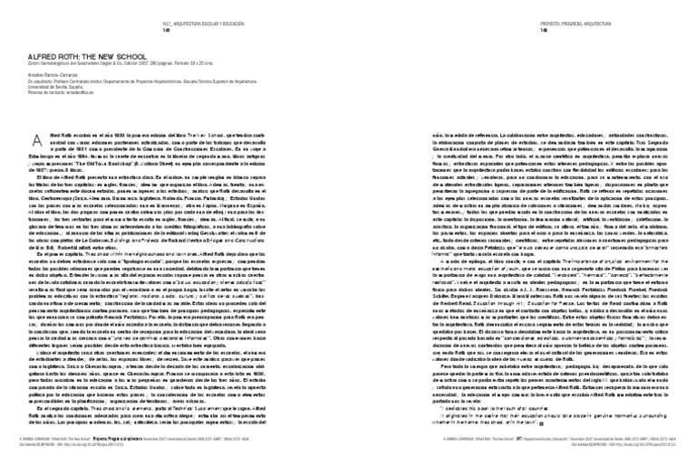Alfred Roth The New School | PDF | Arquitecto | Libros