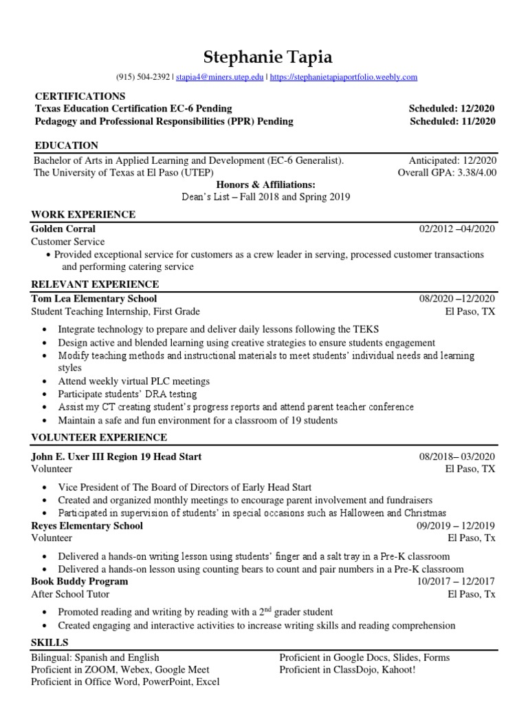 Pdfreee Template For Resume | PDF | Classroom | Pedagogy