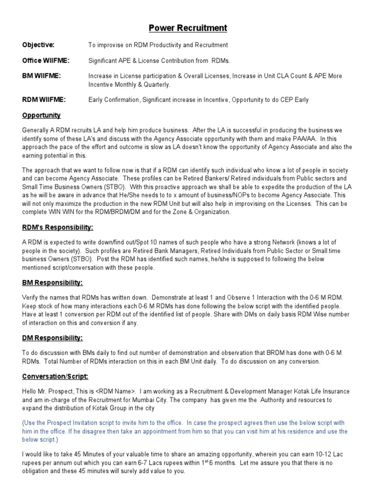 Power Recruitment - Process Note | PDF | Business | Economies