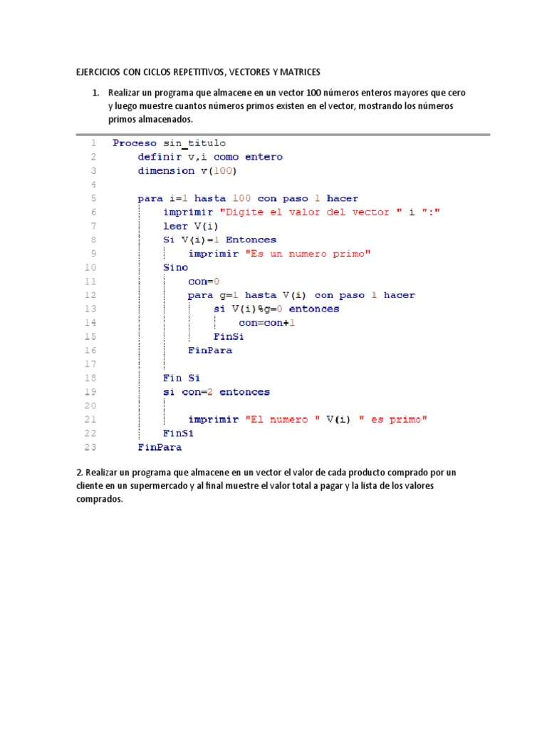 Ejercicios Con Ciclos Repetitivos | PDF