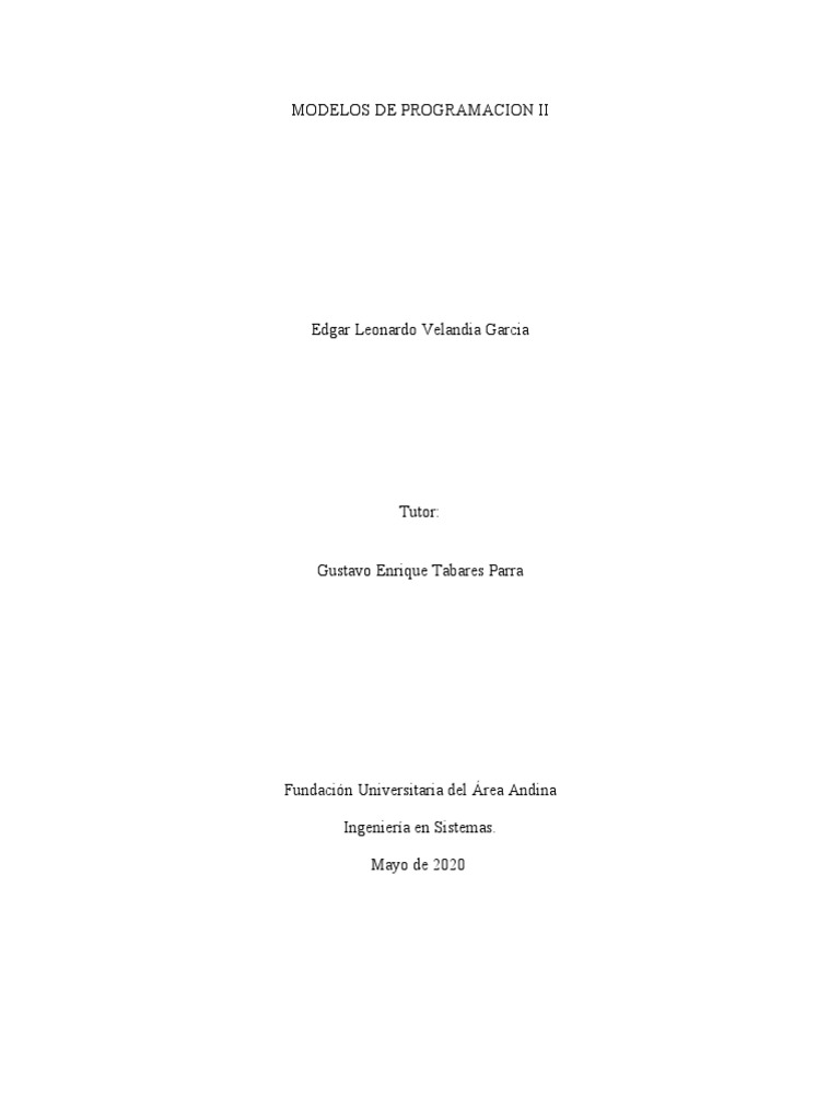 Modelos de Programacion Ii Eje 3 | PDF | Informática