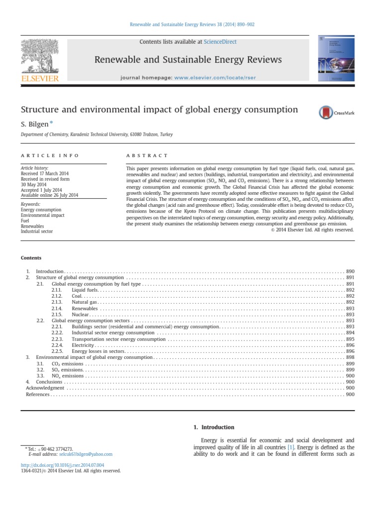 Structure and Environmental Impact of Global Energy Consumption | PDF ...