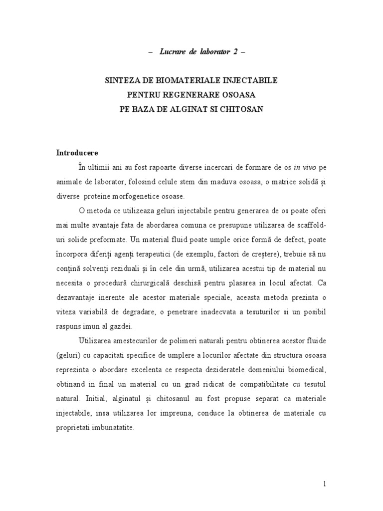 Lucrarea 2 - ALg - CHT - Gel Injectabil | PDF